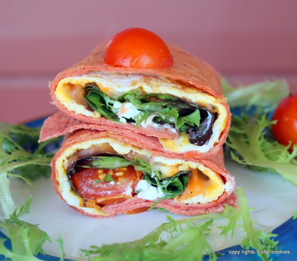 Tomato Cheese Tortilla Sandwich - Easy Wrap - 5 Star Cookies